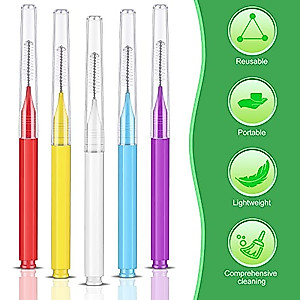 Zopeal 250 Pcs Interdental Brush for Braces Disposable Floss for Braces Dental Brush Floss Picks Dental Tooth Flossing Head Oral Hygiene Flosser Toothpick Soft Cleaning Tool (Stylish Color)