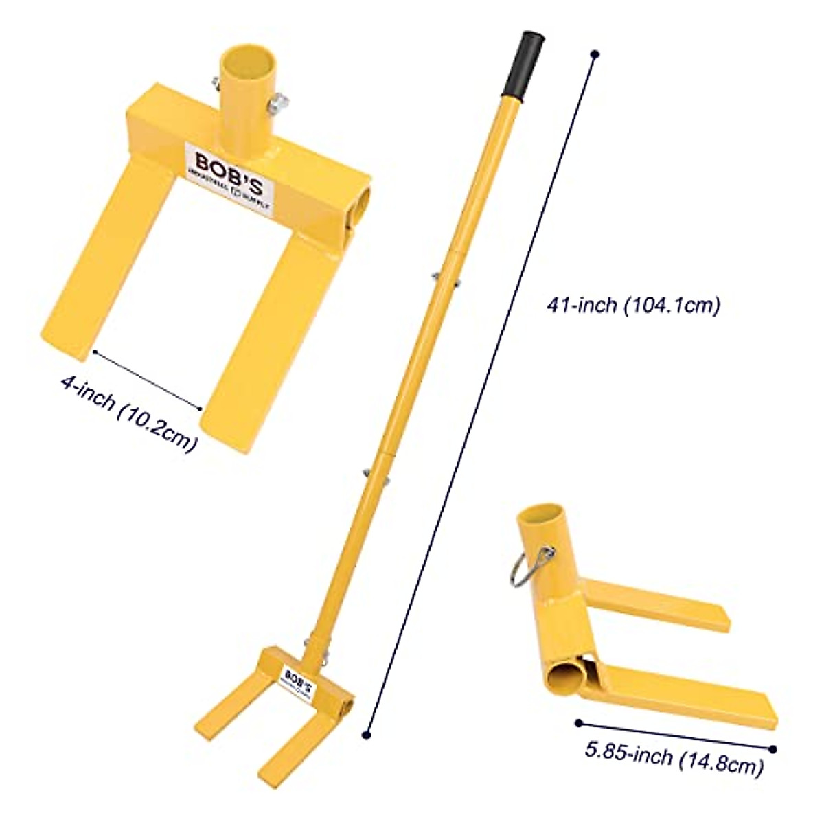BISupply Pallet Buster Tool with Handle 3 Section 41in - Deck Wrecker Dismantler Wood Pallet Tool Breaker Pry Bar Puller