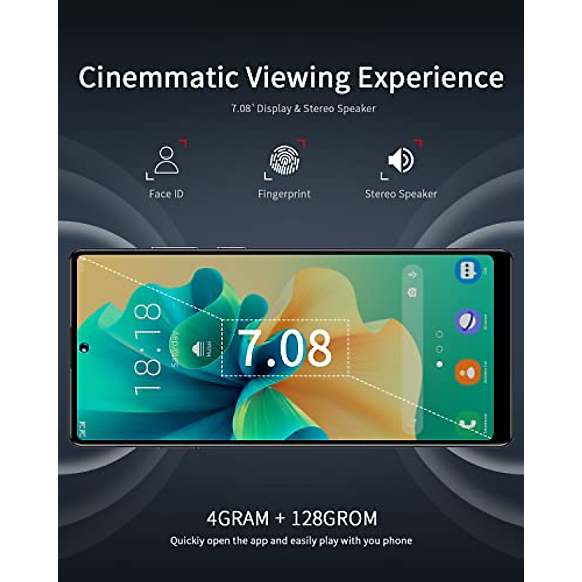 VIQEE C21 Mobile Phones, 6.8" FHD+ Punch Hole Screen,5G/2.4 Global Bands Dual Sim Unlocked Phones 6GB+256GB ROM/TF 128GB, Octa Core Processor Smartphone 24MP+64+12+12MP,WiFi NFC