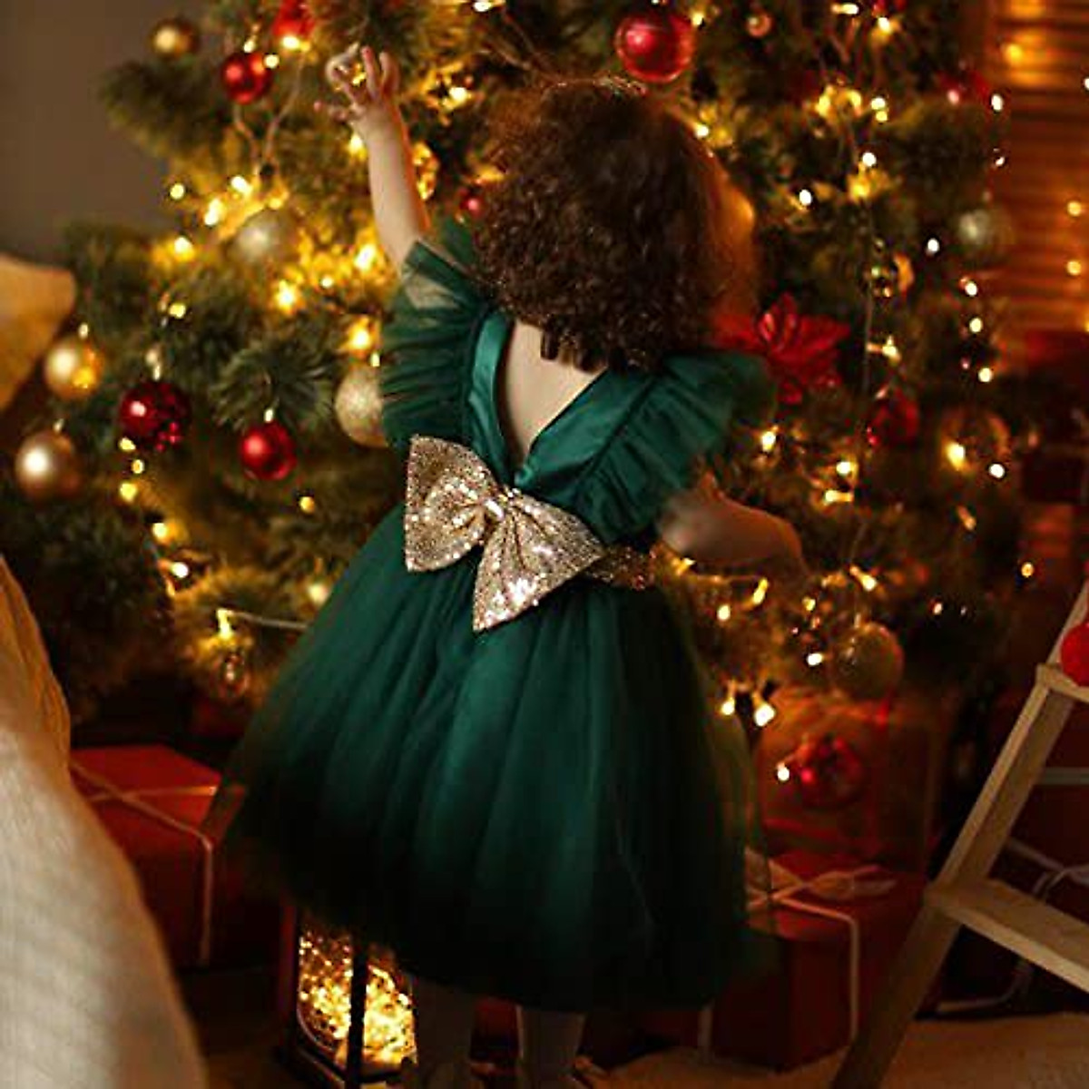 KLFFLGID Baby Girl Sequins Bowknot Dress Toddler Flower Girl Wedding Party Dress for Toddler Girls Infant Tutu Dresses Size 60 (Black)