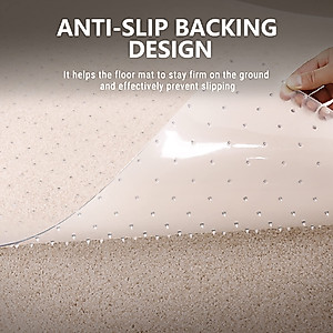 Dowinx Office Chair Mat for Carpet, Desk Chair Mat Protector for Carpeted Floors, Rolling Chair Plastic Mat for Pile, Computer Chair Clear Mat with Spikes for Work, Home, Gaming with Lip (36" x 48")