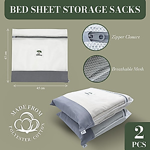 The Neva Shop Sheet Sack, Bed Sheet Organization and Storage, Linen Closet Organization, Home Organization, Sheet Storage, Bed Sheet Bag, 2 Pack (QueenXL)