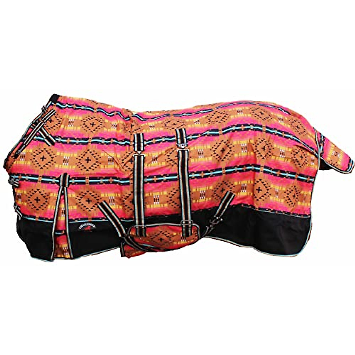 CHALLENGER 72" 1200D Turnout Heavy-Weight Bellyband Rain Horse Winter Blanket Aztec 5B108
