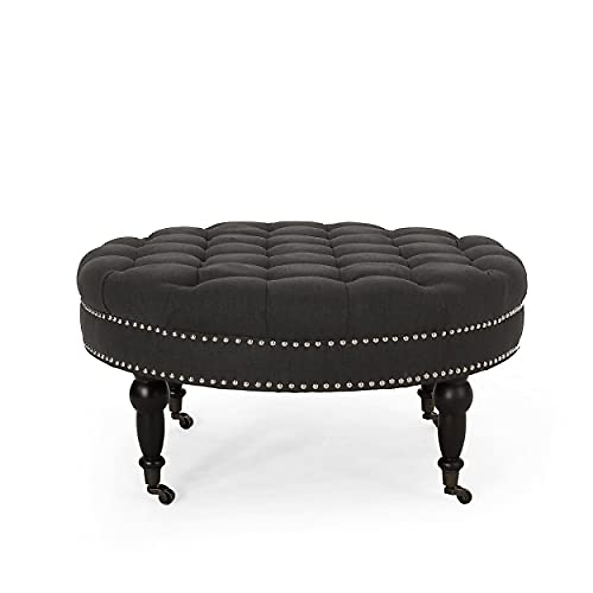 Christopher Knight Home Cimarron Ottoman, Dark Gray + Dark Brown