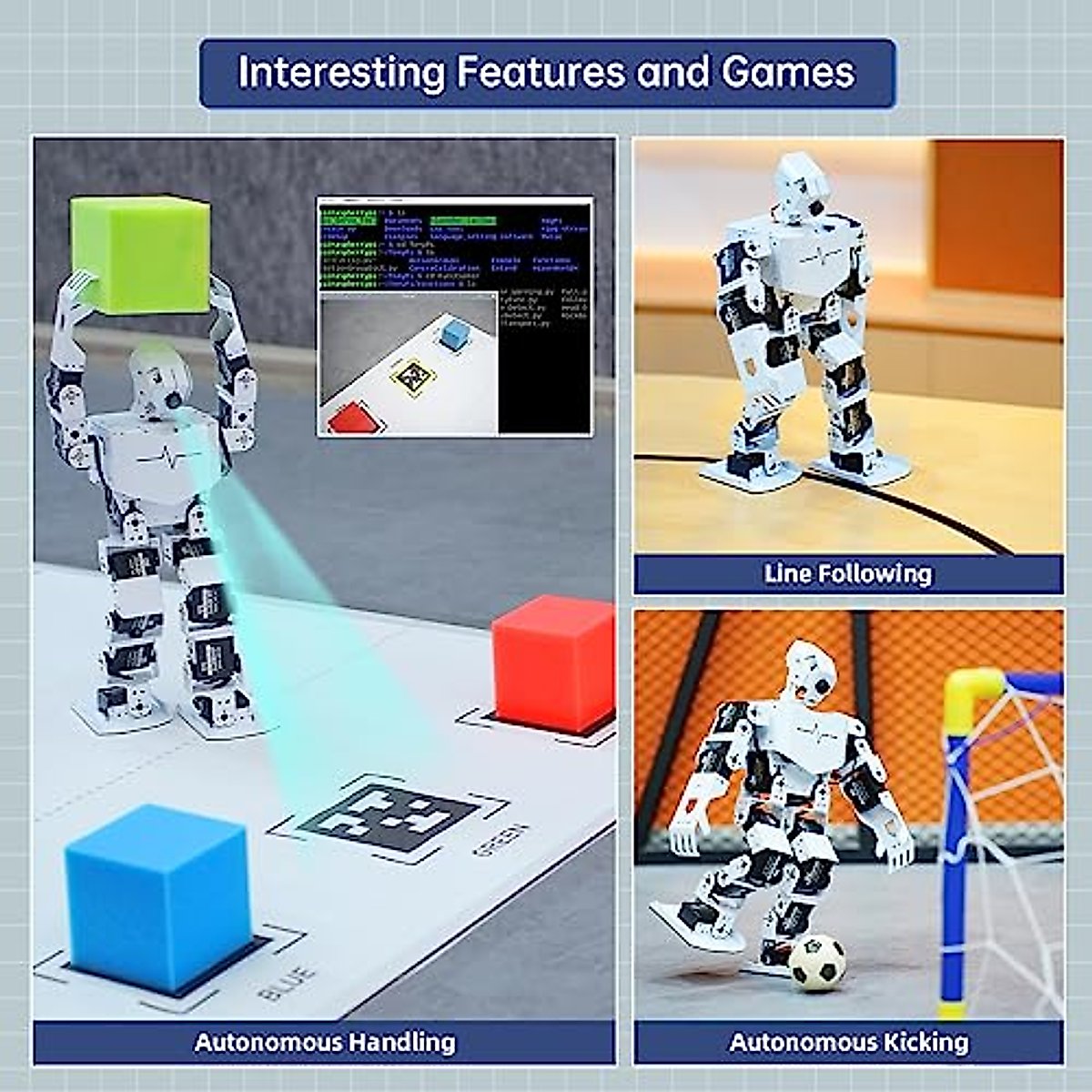 HIWONDER AI Intelligent Visual Humanoid Robot for Raspberry Pi, Supports Python Programming, PC Software, App and VNC Remote Desktop Control DIY Robot Kits for Teens and Adults(Advanced Kit)