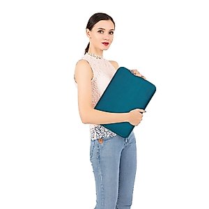 MOSISO Laptop Sleeve Compatible with MacBook Air 13 inch M3 A3113 M2 A2681 M1 A2337 A2179 A1932 / Pro 13 M2 M1 A2338 A2251 A2289 A2159 A1989 A1706 A1708, Neoprene Bag with Small Case, Deep Teal