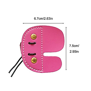 MiOYOOW Archery Finger Guard, Archery Finger Tab with Adjustable Ring for Recurve Bow and Archery Practice（Right Hand）