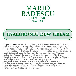 Mario Badescu Oil Free Hyaluronic Dew Cream | Hydrating Face Cream Formulated with Squalane for a Dewy Glow | 1.5 Oz