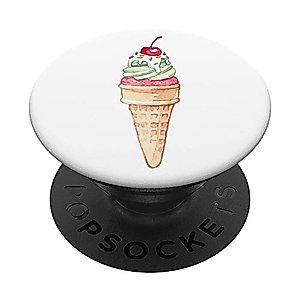 Watercolor Ice Cream PopSockets Grip and Stand for Phones and Tablets