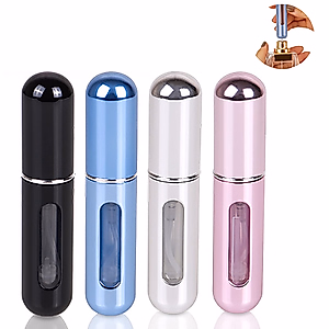 Rosarden Portable Mini Refillable Perfume Atomizer Refillable Bottle,Atomizer Perfume Bottle,Refillable Perfume Spray,Travel Size Bottles,Scent Pump Case, Atomizers Spray 5ml (4 Pcs)