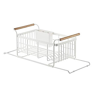 YAMAZAKI home 3108 Sink Dish Drainer Rack-Expandable Kitchen Drying Organizer Holder, One Size, White