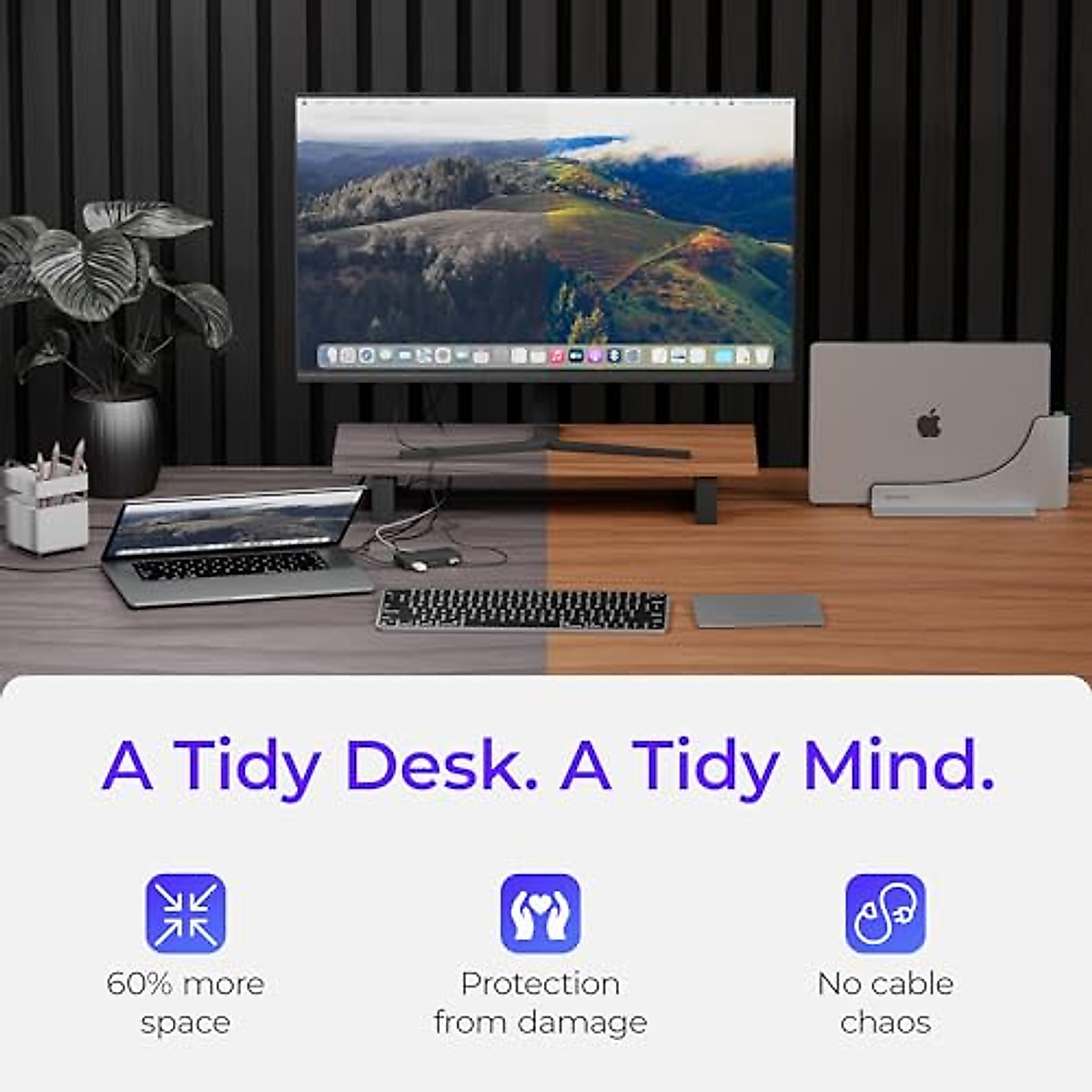 Ascrono Dock Adapter Bundle for 13" 15" 16" MacBook Pro - Docking Station - Dual Monitor 4K HDMI - Mac Docking Station Hub with Two Thunderbolt 4 USB-C Ports (for Models 2016-2020 with Touch Bar)