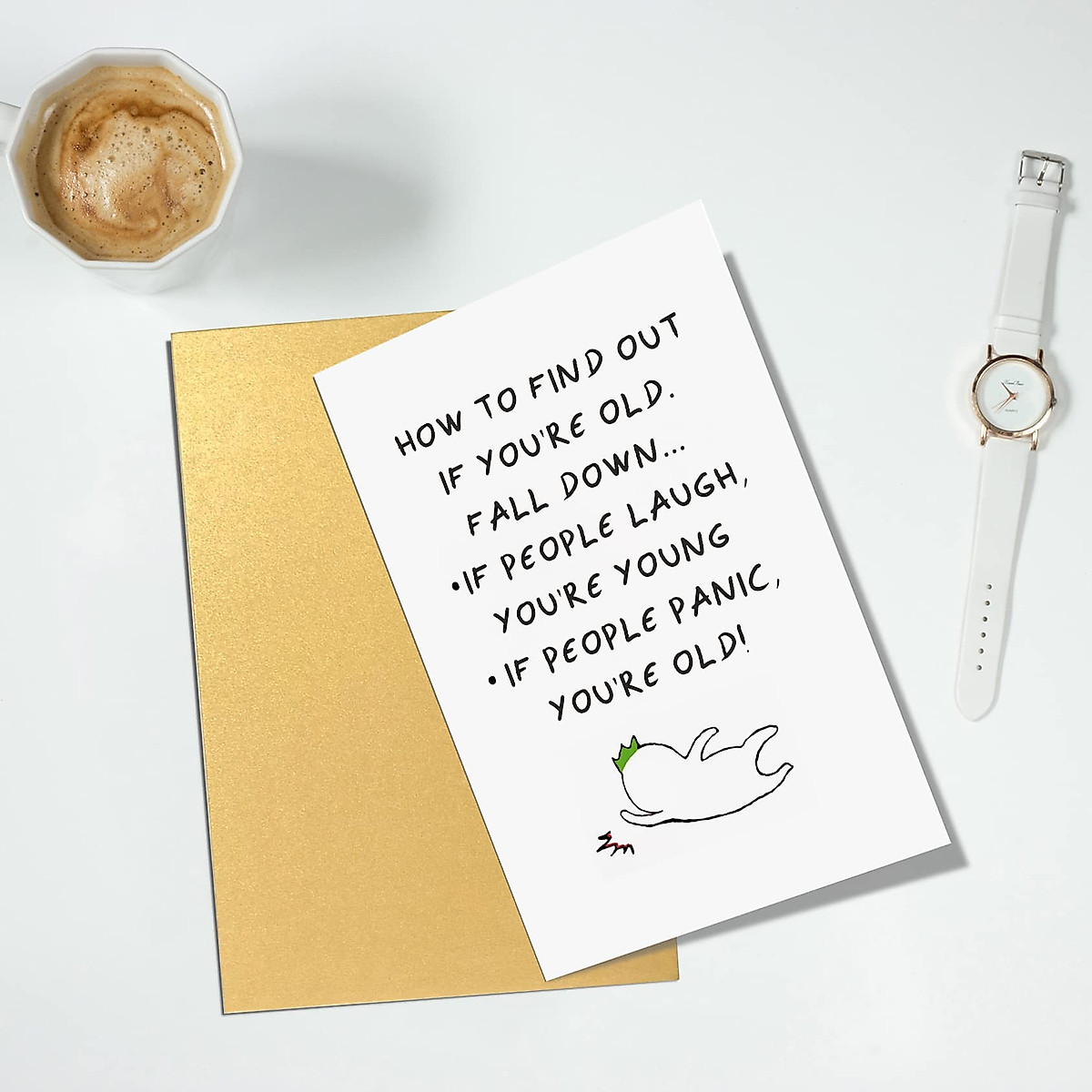 Funny Birthday Greeting Card, Happy Birthday Card for Men Women, Humorous Bday Card, How to Find Out If You’re Old