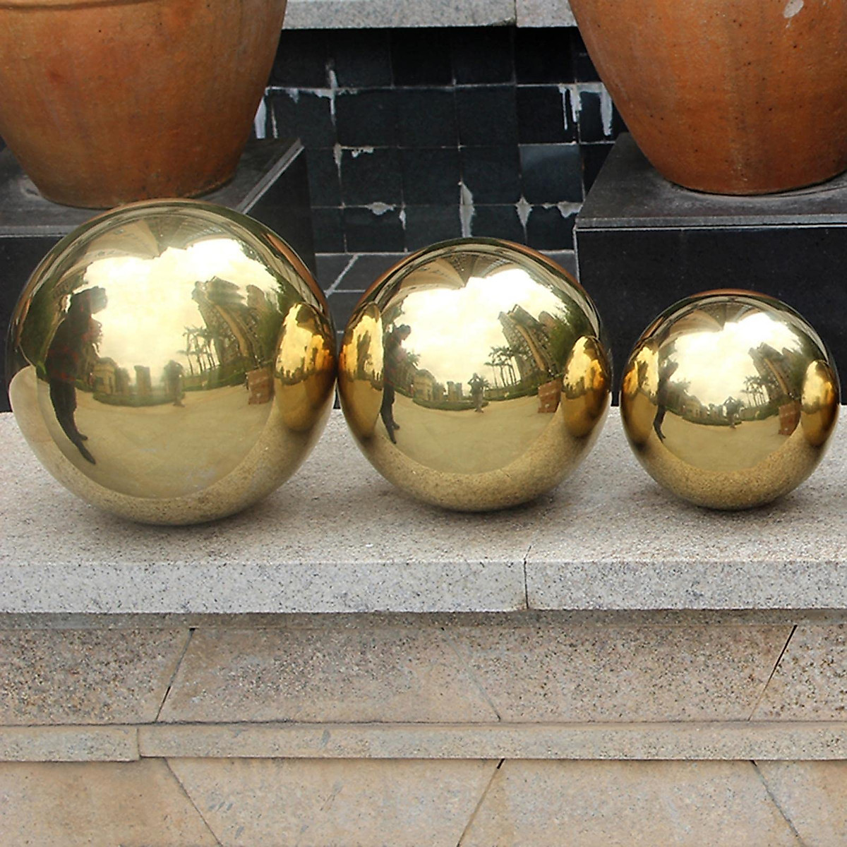 Stainless Steel Garden Ball Mirror Polished Hollow Ball 32-400mm 201 Stainless Gold Hollow Ball Seamless Home & Garden Decoration Mirror Ball Sphere