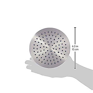 Amazon Basics Rain Shower Head, 6 Inch, Round, Satin Nickel