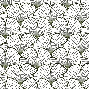 Heroad Brand Green Leaf Wallpaper Peel and Stick Green Ginkgo Leaves Wallpaper Geometry Contact Paper Self Adhesive Boho Thicken Contact Paper for Cabinets Removable Waterproof Vinyl 15.5"x196"