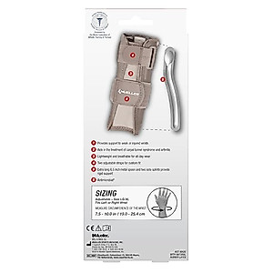 Mueller Sports Medicine Reversible Wrist Stabilizer with Splint for Men and Women - Compression Wrist Support for Carpal Tunnel, Arthritis, Tendinitis Relief, Taupe, Large/X-Large