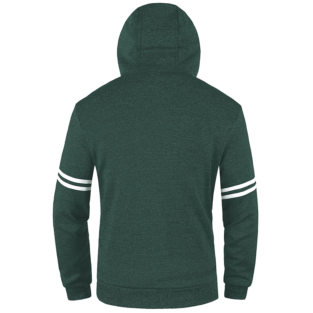 Chrisuno Men's Essentials Basic Soft Fleece Full-Zip Hoodie Lightweight Jersey Full-Zip Novelty Sweatshirt Army Green XL