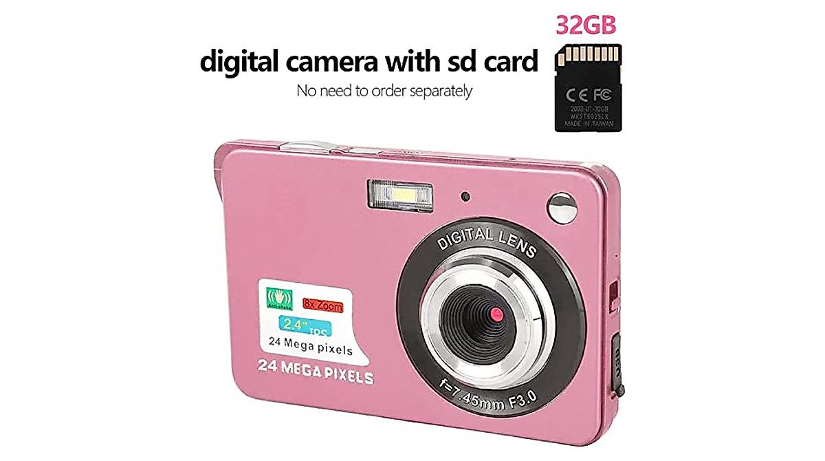 Compact 24MP Digital Camera with 8X Zoom for Travel & Beginners