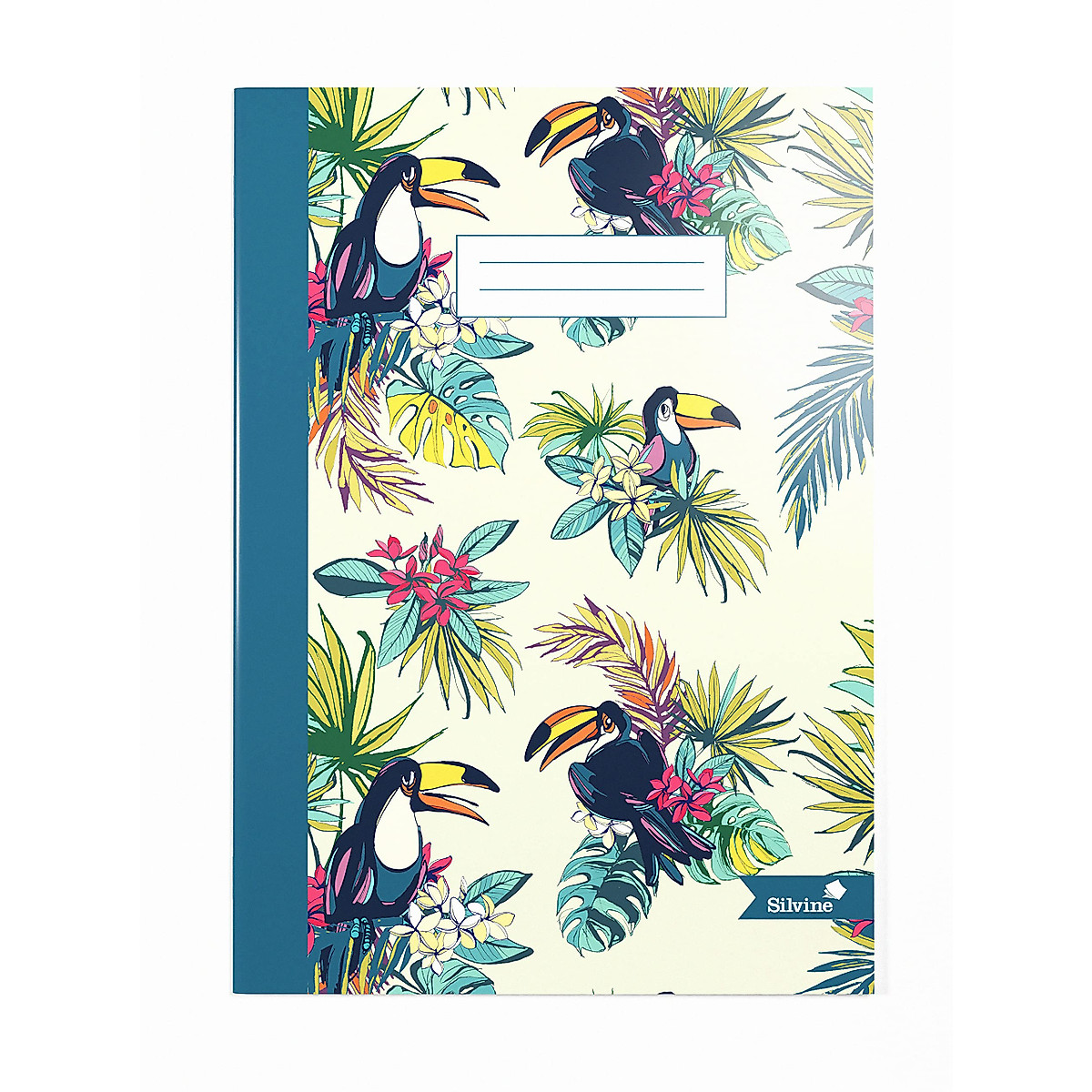 Silvine A4 Notebooks in 4 Assorted Marlene West Designs. 80 Pages, Lined with Margin. Ref NBA4SG [Pack of 12], Summer Garden