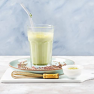 6 Pcs Reusable Glass Straws with 2 Cleaning Brushes, Cute Colorful Flower Glass Straws Shatter Resistant, Reusable Straws Dishwasher Safe for Smoothies, Milkshakes, Juices, Teas