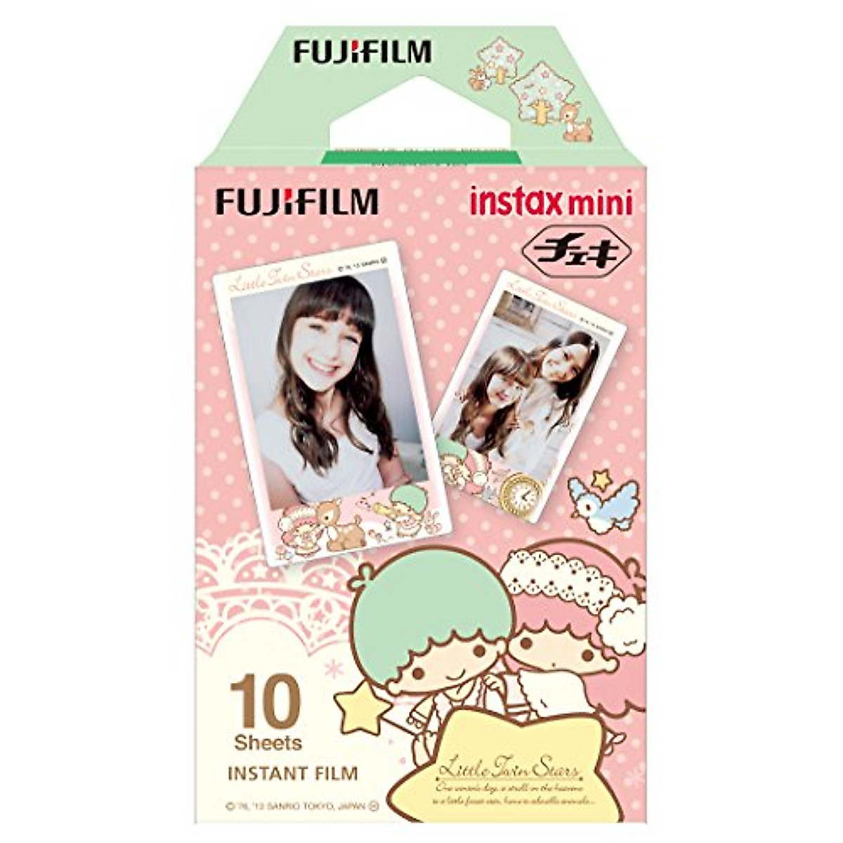 1 X Fuji Instax Mini Films Usable with Polaroid Mio & 300 - Lomo Diana Instant Back - Little Twin Stars -