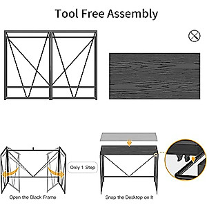 NOBLEWELL HOME Folding Computer Desk, Black
