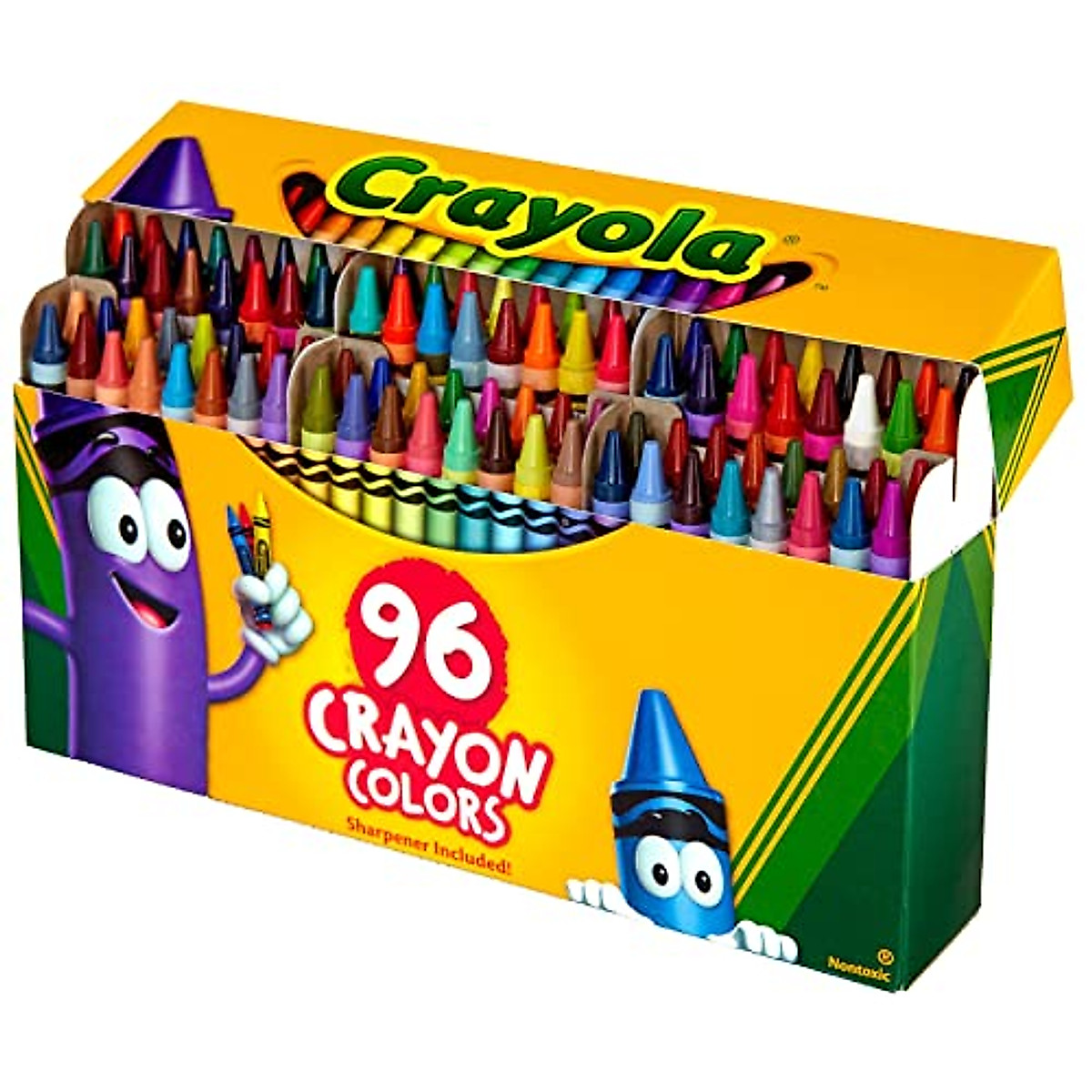 Crayola Classic Color Crayons in Flip-Top Pack with Sharpener, 96 Colors, Gift for Kids