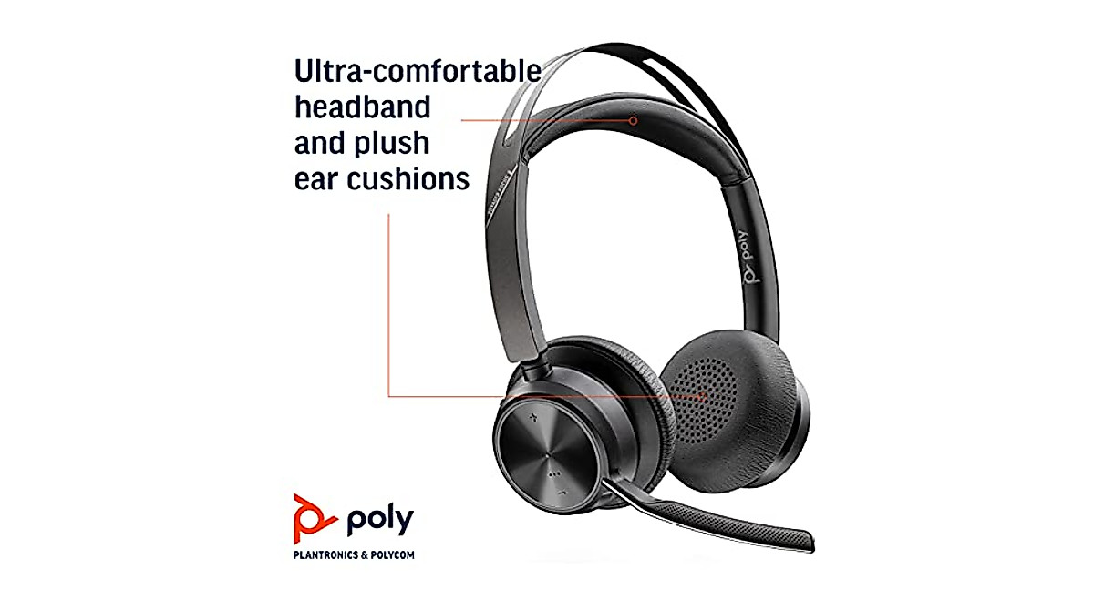 Poly Voyager Focus 2 UC Headset: ANC, Clear Calls, Comfort