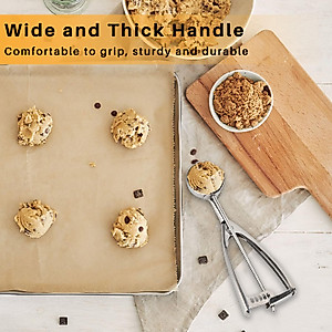 Fayomir Cookie Scoop Set - Small/1 Tablespoon, Medium/2 Tablespoon, Large/3 Tablespoon - Ice Cream Scoop Set, 18/8 Stainless Steel Dough Scoop Cupcake Scoop Melon Baller