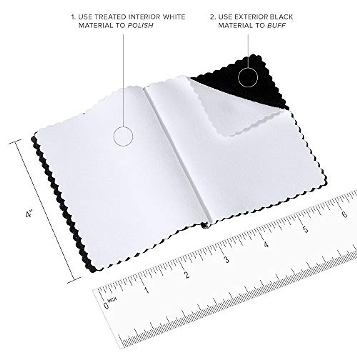 The Bling Factory Deluxe Microfiber Jewelry Cleaning & Polishing Cloth w/Dual Layers, 4 inch x 6 inch - 2 Pack