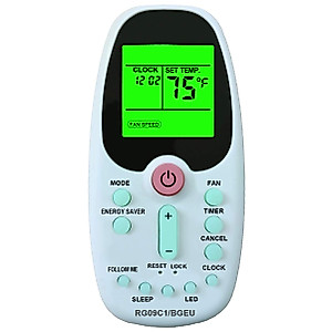 YING RAY Replacement for Fedders Air Conditioner Remote Control RG09C1/BGEU RG09C1/BCGEU AZEY18F7C