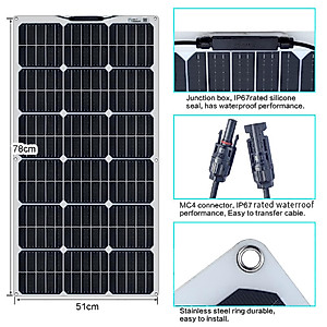 12v Flexible Solar Panel Mono Module Kit(80w/160w/240w/320w), 40a Solar Controller, 12v Battery Power Charging, For Boat, Car, Caravan,160W