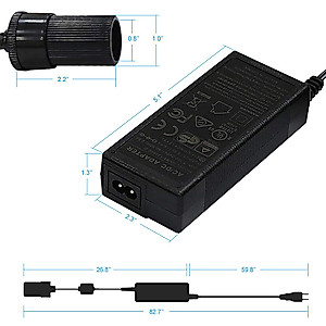 ICECO AC Adapter for Dual Use at Home & Car, AC to DC Converter Connecting Cigarette Cord, 80W Universal Portable Refrigerator Power Cord for Portable Refrigerator Fridge Freezer