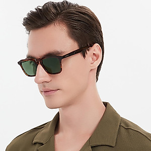 CARFIA Acetate Polarized Mens Sunglasses UV Protection Retro Fashion Cool Glasses for Driving Golf Fishing CA5352