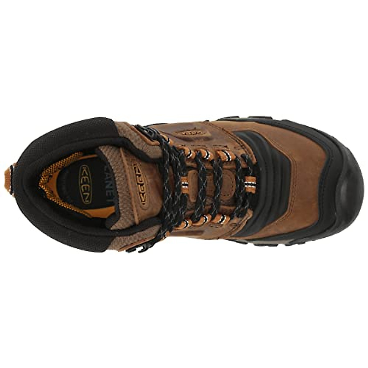 KEEN Men's Ridge Flex Mid Height Waterproof Hiking Boots, Bison/Golden Brown, 11.5 Wide