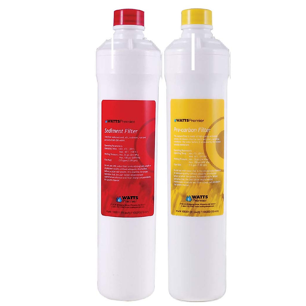 Watts Premier RO Pure Reverse Osmosis Water Filtration System Replacement Filter Kit (4 Pack) | Watts Premier RO Pure Plus Reverse Osmosis Water Filter Replacement Kit (2 Count)