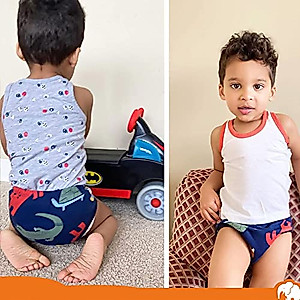 BIG ELEPHANT Baby Potty Training Pants, Ultra Wide Pee-Proof Side Wing Underpants 6 Pack, 3T