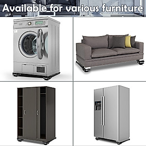 Universal Extendable Furniture Appliances Rollers, Strong Mover Tools with 24 Roller & Brake Equipment Strong Base for Washing Machines Refrigerators Dryers Bearing 600LB