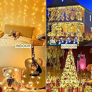 Fairy Lights Plug in, 32FT 100 LED Waterproof Copper Wire Twinkle Firefly Lights with UL Adaptor, Starry String Lights for Bedroom Indoor Outdoor Garden Patio Christmas Wedding Decorative (Warm White)