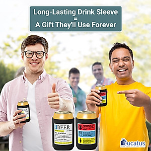 Durable, Funny Fake Beer Prescription Can Cooler 2pk. Long-Lasting, Hilarious Design Neoprene Collapsible Drink Huggers. Great Gag Gifts or Practical Joke Prank Can Sleeve. Waterproof Beer Sleeves