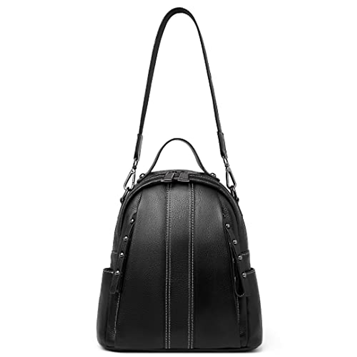 DORIS&JACKY Women Leather Backpack Purse Casual Shoulder Bag Fashion Ladies Satchel Bags (Black.4)