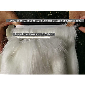 gupiar Women's Fur Leg Warmers Sexy Furry Fuzzy Leg Warmers Soft Boot Cuffs Cover White