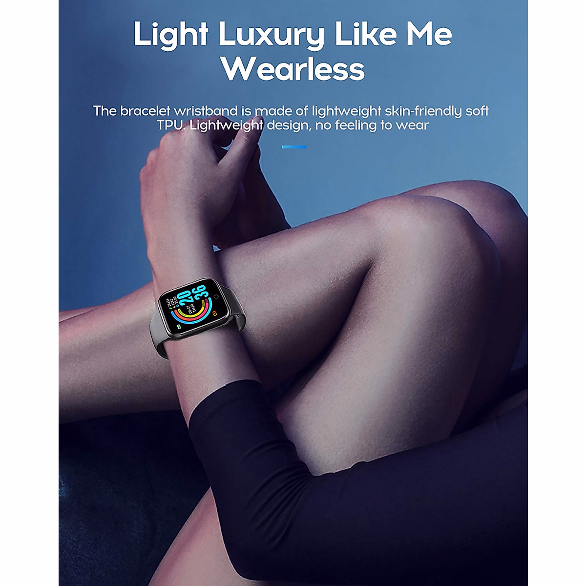 1.44" Touch Screen Fitness Watch with Heart Rate Sleep Monitor, Blood Oxygen,Step Counter for Men Women Activity Trackers Smartwatch Sports for iOS Android