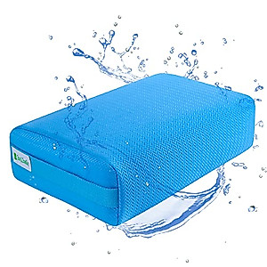 Joe&JoseRin Hot Tub Booster Seat Cushion with Non-Slip Micro Dot Bottom and Weighted, Bathroom Massage Hot Tub Accessories for Indoor or Outdoor, Quick Dry Hot Tub Pillow with Washable Mesh Cover