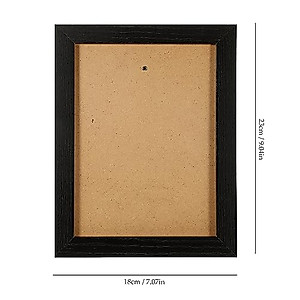 VOSAREA Home Decor Wood Picture Frame Natural Photo Frame 9x7 Inch Tabletop Wall Hanging Gifts for Prize Certificate Photo Display Prop Black Photo Frame