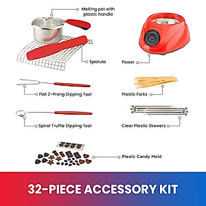 Chocolatiere - Electric Chocolate Melting Pot in Red