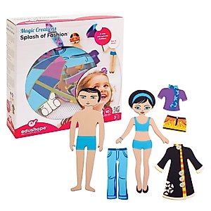 Edushape Magic Creations Foam Sticker Imaginative Bath Tub Activity Play Set, Fashion Theme
