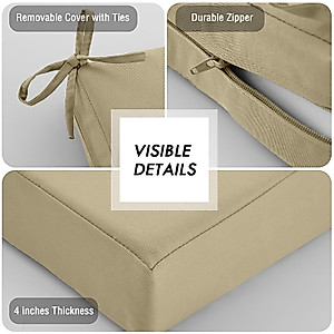 idee-home Outdoor Cushions for Patio Furniture, Outdoor Seat Cushions 28.5 x 28.5 Waterproof & Fade Resistant Couch Sofa Replacement Deep Couch Chair Cushion for Yard Garden Deck