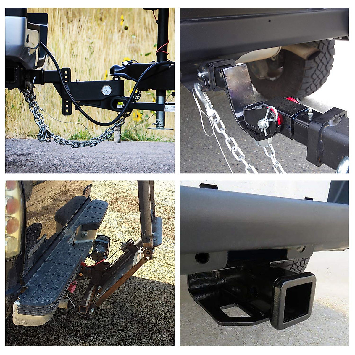 Nilight - JK-61A 2" inch Rear Bumper Tow Trailer Hitch Receiver Kit, Compatible for 2007-2018 Jeep Wrangler JK 4 Door & 2 Unlimited, w/4-Pin Wiring Harness (Exclude JL Models)